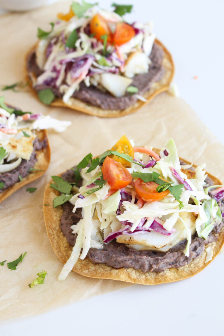 Cilantro Lime Fish Tostadas - The Wheatless Kitchen