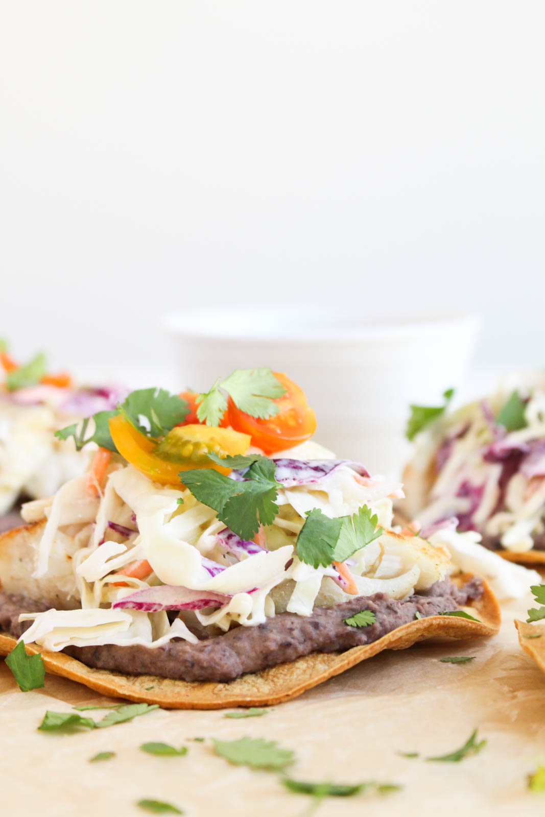 Cilantro Lime Fish Tostadas - The Wheatless Kitchen